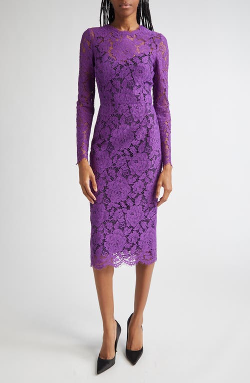 DOLCE & GABBANA Dolce&Gabbana Long Sleeve Cordonetto Lace Sheath Dress